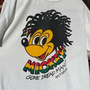 Disney | Shirts | Vintage Mickey Gone Dread Man Antigua | Poshmark